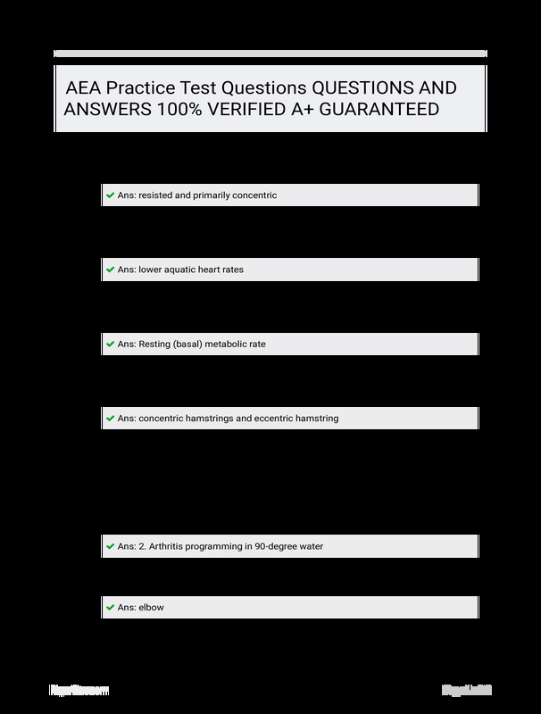 AEA Practice Test Questions QUESTIONS AND ANSWERS 100% VERIFIED A+ ...