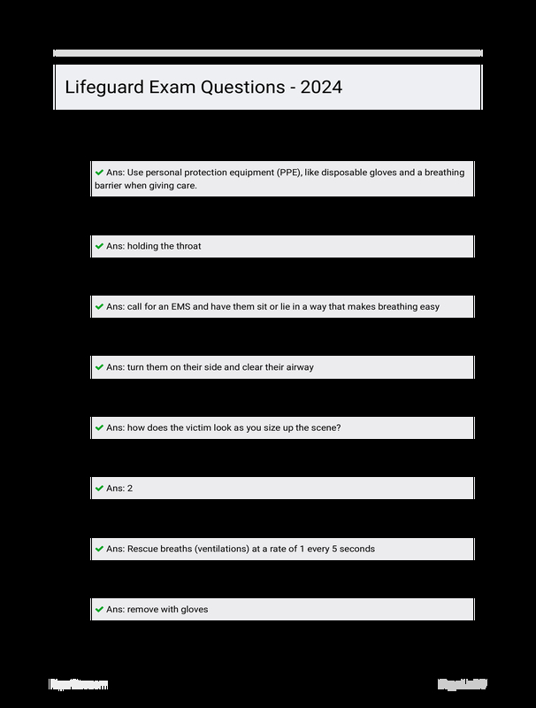 Lifeguard Exam Questions - 2024