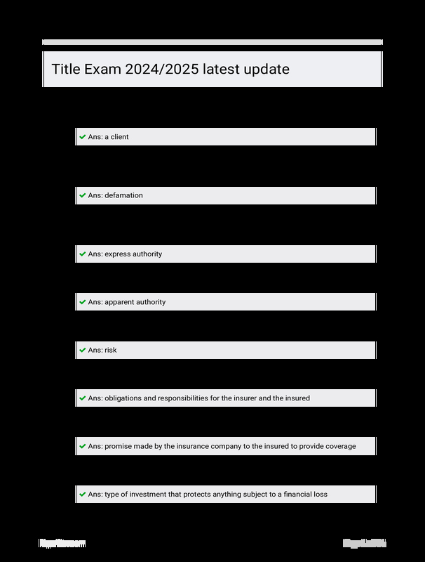Title Exam 2024/2025 Latest Update