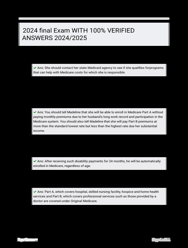 2024 Final Exam WITH 100% VERIFIED ANSWERS 2024/2025