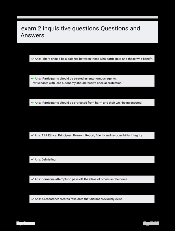 Exam 2 Inquisitive Questions Questions And Answers