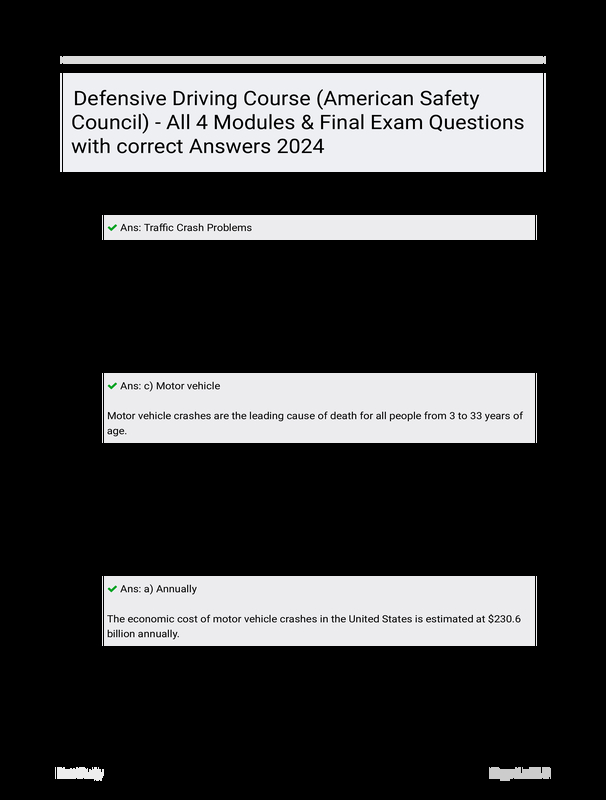 Defensive Driving Course (American Safety Council) - All 4 Modules ...
