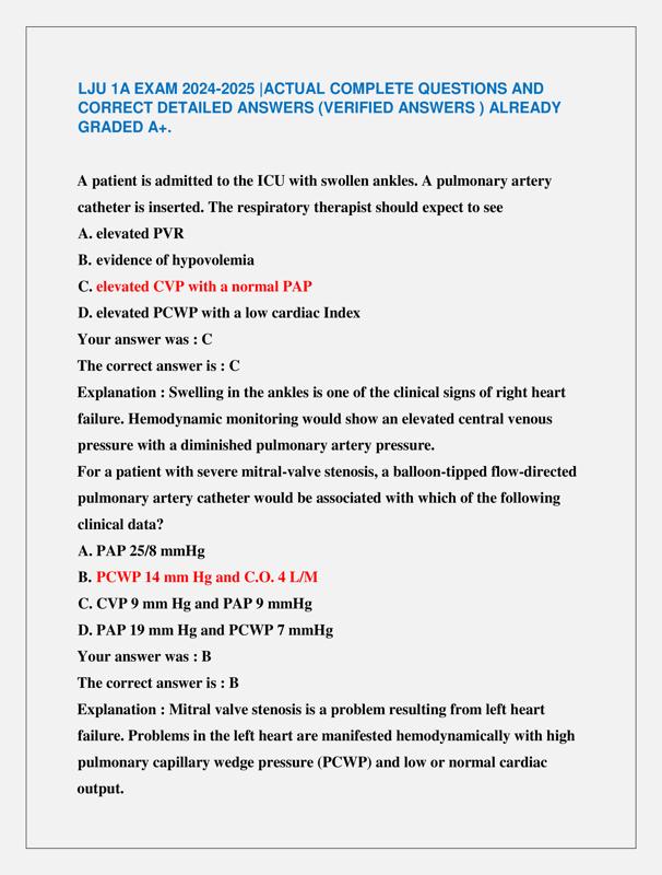 LJU 1A EXAM 2024-2025 |ACTUAL COMPLETE QUESTIONS AND CORRECT DETAILED ANSWERS (VERIFIED ANSWERS ...