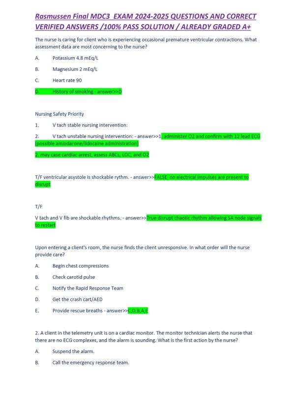 Rasmussen Final MDC3 EXAM 2025