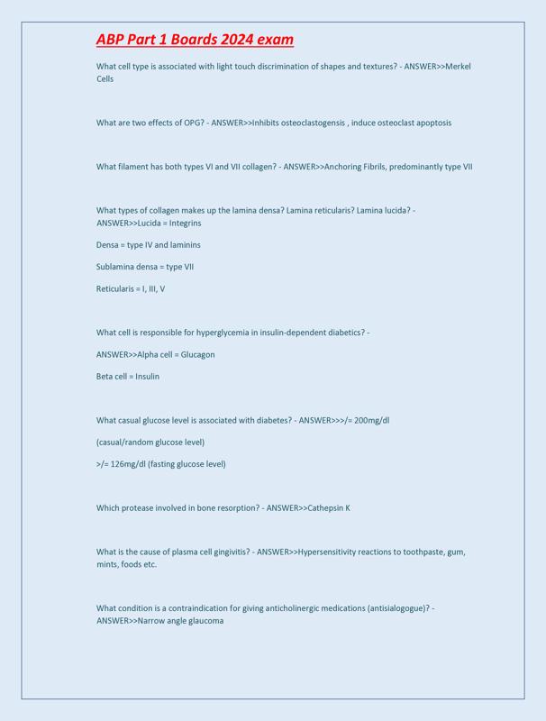 ABP Part 1 Boards 2024-2025 Exam