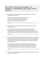 PECT Prek 4 Practice Test Module 1 QUESTIONS AND ANSWERS 100% VERIFIED ...