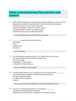 Relias Learning Nursing Test Questions And Answers