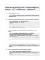 Medical Interventions Final Exam Questions And Answers 100% Verified ...