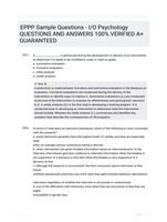 EPPP Sample Questions - I/O Psychology QUESTIONS AND ANSWERS 100% ...