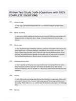 Written Test Study Guide | Questions With 100% COMPLETE SOLUTIONS