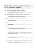 Florida 2-20 Agents License Exam Questions 2024/2025 Already Graded A+