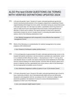 ALSO Pre Test EXAM QUESTIONS (56 TERMS) WITH VERIFIED DEFINITIONS ...