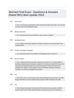 Biomed Final Exam - Questions & Answers (Rated 98%) Best Update 2024