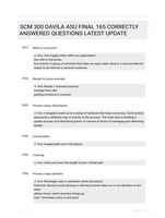 SCM 300 DAVILA ASU FINAL 165 CORRECTLY ANSWERED QUESTIONS LATEST UPDATE