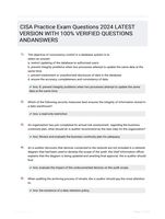 CISA Practice Exam Questions 2024 LATEST VERSION WITH 100% VERIFIED ...