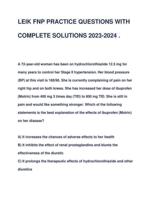 Nursing>LEIK FNP PRACTICE QUESTIONS WITH COMPLETE SOLUTIONS 2023-2024 ...