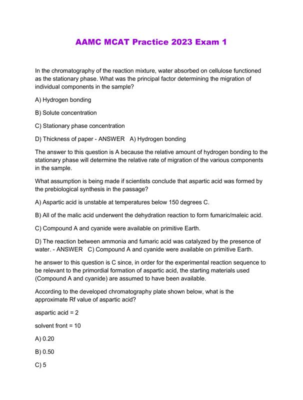 AAMC MCAT Practice 2023 Exam 1 - PaperSoc
