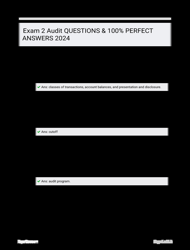 Exam 2 Audit QUESTIONS & 100% PERFECT ANSWERS 2024 - PaperSoc