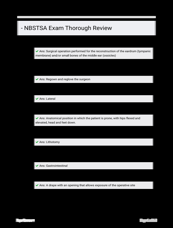 NBSTSA Exam Thorough Review - PaperSoc