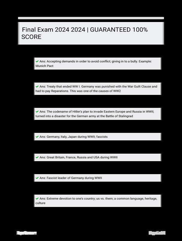 Final Exam 2024 2024 | GUARANTEED 100% SCORE - PaperSoc