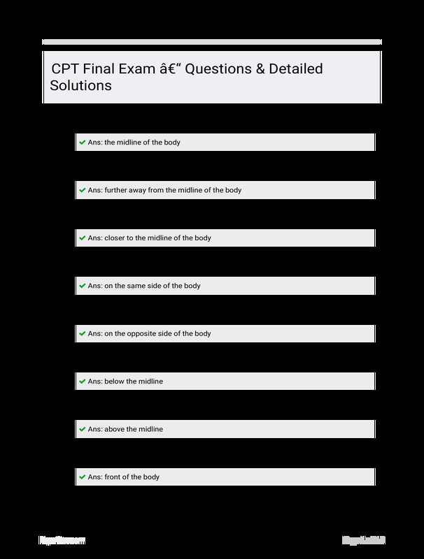 CPT Final Exam - Questions & Detailed Solutions - PaperSoc