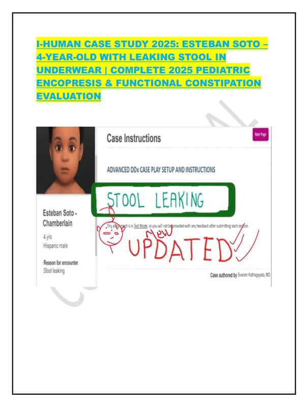 I-HUMAN CASE STUDY 2025: ESTEBAN SOTO 4-YEAR-OLD WITH LEAKIOL IN UNDERWEAR | COMPLETE 2025 ...